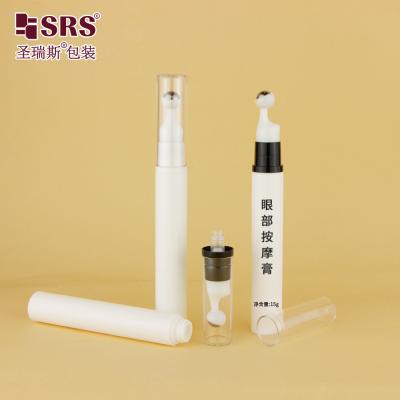 China A0031 5ml 10ml 12ml 15ml AS PP Airless Empty Pump Pressing Roller Ball Bottle For Cosmetic Eye Gel Massage Serum Applicator for sale