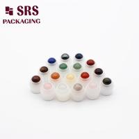 China round small colorful semi-precious stones roller ball plastic holder with ball for rollon bottle for sale