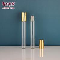 China 15mm Diameter clear glass essential oil glass roller ball bottle with gold cap for sale