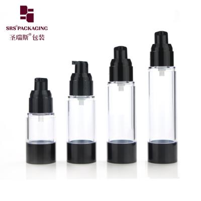 China Classic cosmetic packaging 15ml 30ml 40ml 50ml 80ml 100ml 120ml AS plastic airless pump bottles for sale