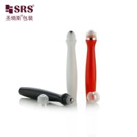 China SRS8447-15ML Empty Custom Color Plastic Roller Steel Ball For Eye Gel Radian Shape Unique Design PETG Material Applicator for sale
