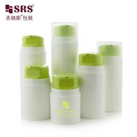 China PA605 30ml 50ml 80ml 100ml 120ml 150ml 200ml Injection Glossy Green Color Pretty Facial Cream Pump Bottle Airless Leak-Proof Bottle for sale