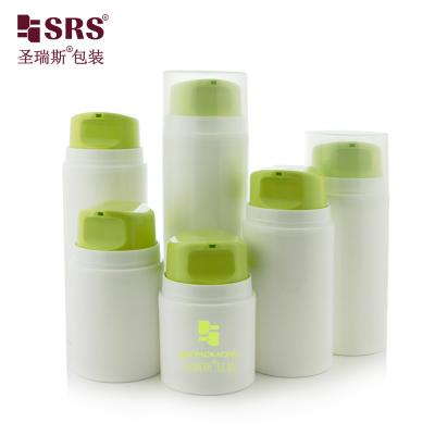 China PA605 30ml 50ml 80ml 100ml 120ml 150ml 200ml Injection Glossy Green Color Pretty Facial Cream Pump Bottle Airless Leak-Proof Bottle for sale