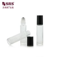 China Whosale fragrance packaging  10ml clear glass roller ball roll on bottle Vacuum test 100% no leakage  steel head applicator massage for skincare essential oils for sale