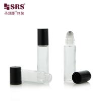 China Whosale fragrance packaging  10ml clear glass roller ball roll on bottle Vacuum test 100% no leakage  steel head applicator massage for skincare essential oils for sale
