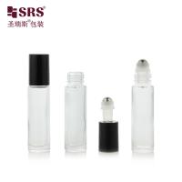 China Whosale fragrance packaging  10ml clear glass roller ball roll on bottle Vacuum test 100% no leakage  steel head applicator massage for skincare essential oils for sale