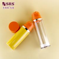 China A0215 Snap On Style Plastic Round Facial Serum Bottle AS Vacuum Bottle Empty Skincare Gel Packaging Airless for sale