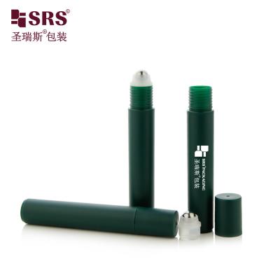 China RPP-15ML Round Cylinder Inject Frosted Finished Roll On Bottle With 304 Stainless Steel Ball For Hair Essence Serum for sale