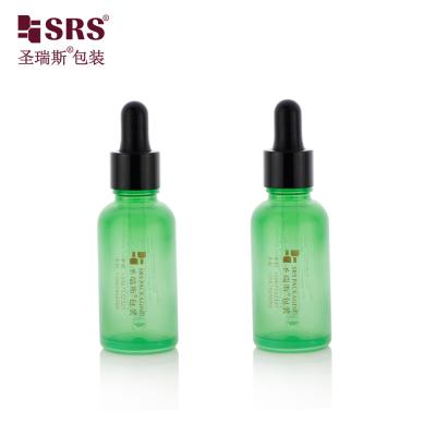China D001 5ml 10ml 15ml 20ml 30ml 50ml 100ml 18/415 Glass Bottle With Glossy Plastic Shoulder Dropper For Essential Oil for sale