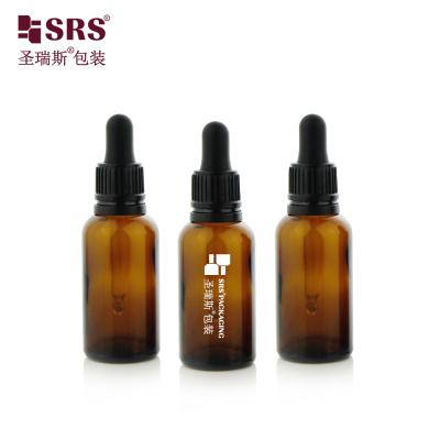 China D003-2 Ribbed Shoulder Plastic Dropper Lid For Round Glass Bottle Essential Oil Packaging With Logo Printed for sale