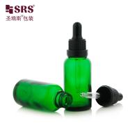 China D005 Body Massage Oil Empty Green Amber Blue Glass Bottle With Dropper Lid Customized Color for sale