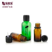 China G001 Molded Glass Bottle With Plug Screw Tamper Evident Cap For Essential Oil Black Plastic Lid for sale