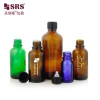China G005 Glass Round Boston Bottle Screw Cap With Horizontal Dropper Insert For Essential Oil for sale