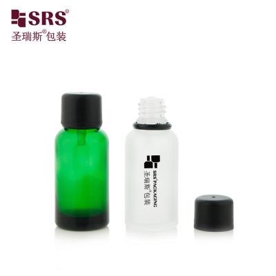 China G007 Round Glass Bottle With Screw Cap Vertical Dropper Insert Tamper Evident Cap Custom Color Liquid Oil Packaging for sale