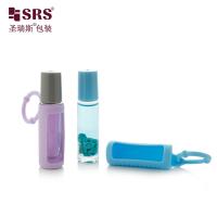 China BLPM-10ML Luxury Empty Clear Glass Roll On Essential Oil Bottle Packaging With Silicone Cover for sale