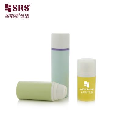 China PA0203 15ml 30ml 50ml Empty Cosmetic Packaging Injection Round Custom Color PP PCR Recycled Airless Pump Bottle Lotion for sale