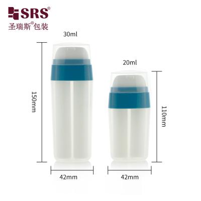 China PA214 20ml 30ml Oval Shape Double Tube Plastic PP PCR Airless Lotion Pump Bottle Unique Design Durable Material for sale