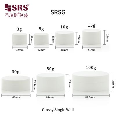 China SRSG 3g 5g 10g 15g 30g 50g 100g Plastic Empty Glossy Surface Single Wall Unique Design PP Jar For Body Cream for sale