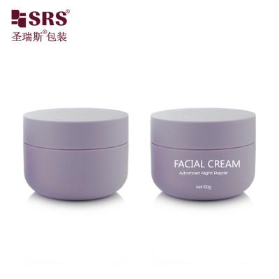 China SRSOA 100g Round Bottom Custom Frosted Colored Plastic PP Cream Jar Packaging Logo Printing for sale