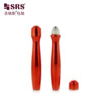 China SRS8447-15ML Glossy Metallic PETG Roll On Bottles for Eye Gel with Therapeutic Massage Function in Cosmetic Packaging for sale