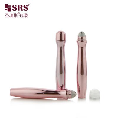 China SRS8447-15ML Radiant Metallic PETG Roll On Bottles for Eye Gel Innovative Massage Integrated Cosmetic Packaging for sale