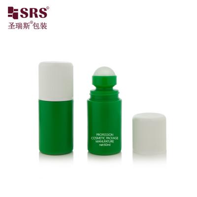China RPPC1-60ML Custom Green Solid Color Plastic PP PCR Recycled Material Roll On Deodorant Gel Bottle Packaging for sale