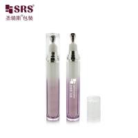 China LR001-15ML Customization Painted Gradient Color Acrylic Double Wall Bottle With Metal Applicator For Eye Cream for sale