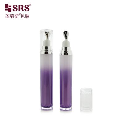 China LR001-15ML Silver Gold Zinc Metal Head Applicator Luxury No Leakage Skincare Eye Cream Lotion Gel Acrylic Bottle Manufacturer for sale