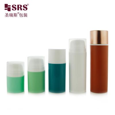 China PA609 30ml 50ml Cute Skin Care Cleanser Lotion Gel Foundation PP Airless Bottle With Snap On Pump  No Leakage for sale