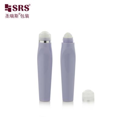China SRS8444-12ML Blowing Customize Color Plastic PETG Unique Shape Roll On Bottle For Eye Gel Serum Massage for sale