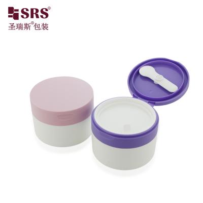 China SRS1 120g 150g Empty Injection White Matte Jar Container With Colored Flip Cap For Body Scrub for sale