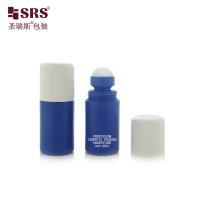 China RPPC1-60ML Blue Matte Plastic PP Deodorant Roll On Bottle With Child Resistant Cap No Leakage for sale
