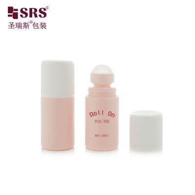 China RPPC1-60ML Customize Pink Matte Plastic PP PCR Eco Friendly Material Antiperspirant Gel Roller Ball Bottle for sale