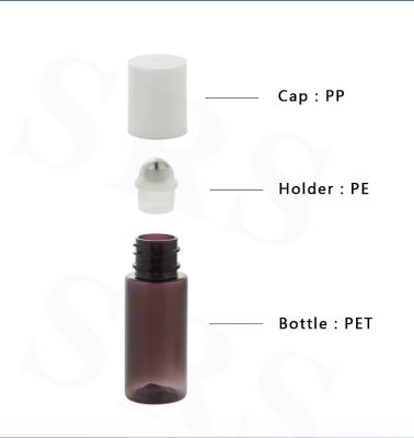 China PET 10ml ~ 170ml Plastic PCR Roll On Bottle Transparent Customize Color Roller Ball Bottle No Leakage For Eye Serum Deodorant Gel for sale