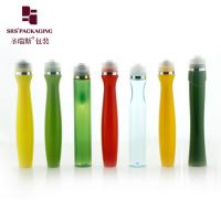 China PETG Unique Design Shape PCR Roll On Bottle Customize Color Eye Serum Liquid Applicator for sale