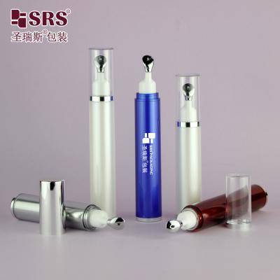 China AY005 10ML 15ML  Acrylic Roll On Roller Metal Head Bottle Packaging Empty Applicator Eye Cream Press Style  Bottles for sale