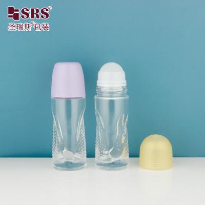 China BLPG-A 50ml Luxury Wholesale Transparent Radian Glass Roller Ball Bottle For Antiperspirant for sale