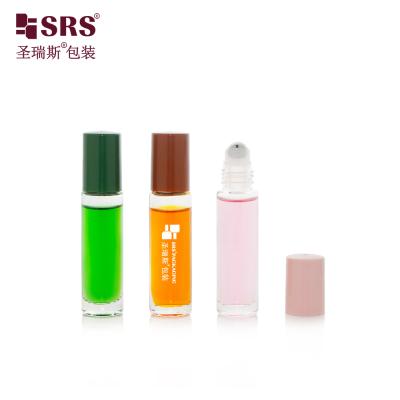 China BLPM-10ML Injection Custom Color  Glass Roll-On PP Cap Painted Roller Steel Ball Bottle For Hair Essence Fragrance for sale