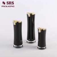 China L092 Chinese cosmetic psckaging manufacturer special shape black skincare bottles acrylic Bottle for sale