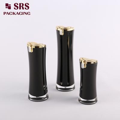 China L092 Chinese cosmetic psckaging manufacturer special shape black skincare bottles acrylic Bottle for sale