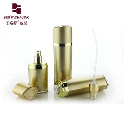 China L104 SRS empty luxury cosmetic bottle 30ml 60ml 120ml plastic eye shape black acrylic container for sale