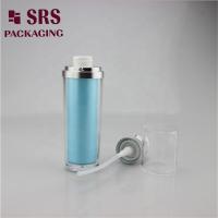 China L041 luxury white lotion bottle with golden shoulder ,foundation pump bottle for sale
