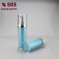 China L041 luxury white lotion bottle with golden shoulder ,foundation pump bottle for sale