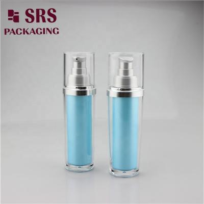 China L041 luxury white lotion bottle with golden shoulder ,foundation pump bottle for sale