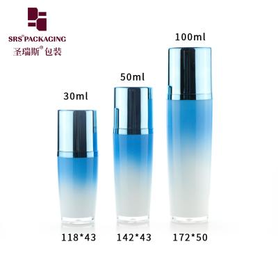 China SRS Wholesale used for serum empty cosmetic acrylic colorful transparent cap lotion bottle for sale