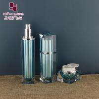 China L059 Shengruisi Newest Design empty square metalized Acrylic Luxury Pump Skincare Lotion Bottle for sale