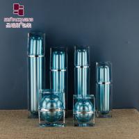 China L059 Shengruisi Newest Design empty square metalized Acrylic Luxury Pump Skincare Lotion Bottle for sale