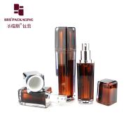 China L054 Shengruisi 30ml 50ml luxury Square Shape metalized Plastic lotion pump Bottle for cosmetic for sale