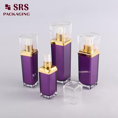 China L052 SRS Manufacturer wholesale acrylic square shape empty pump container with transparent lid for sale