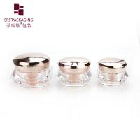 China J060C diamond shape acrylic shiny jar luxury cosmetic container for sale